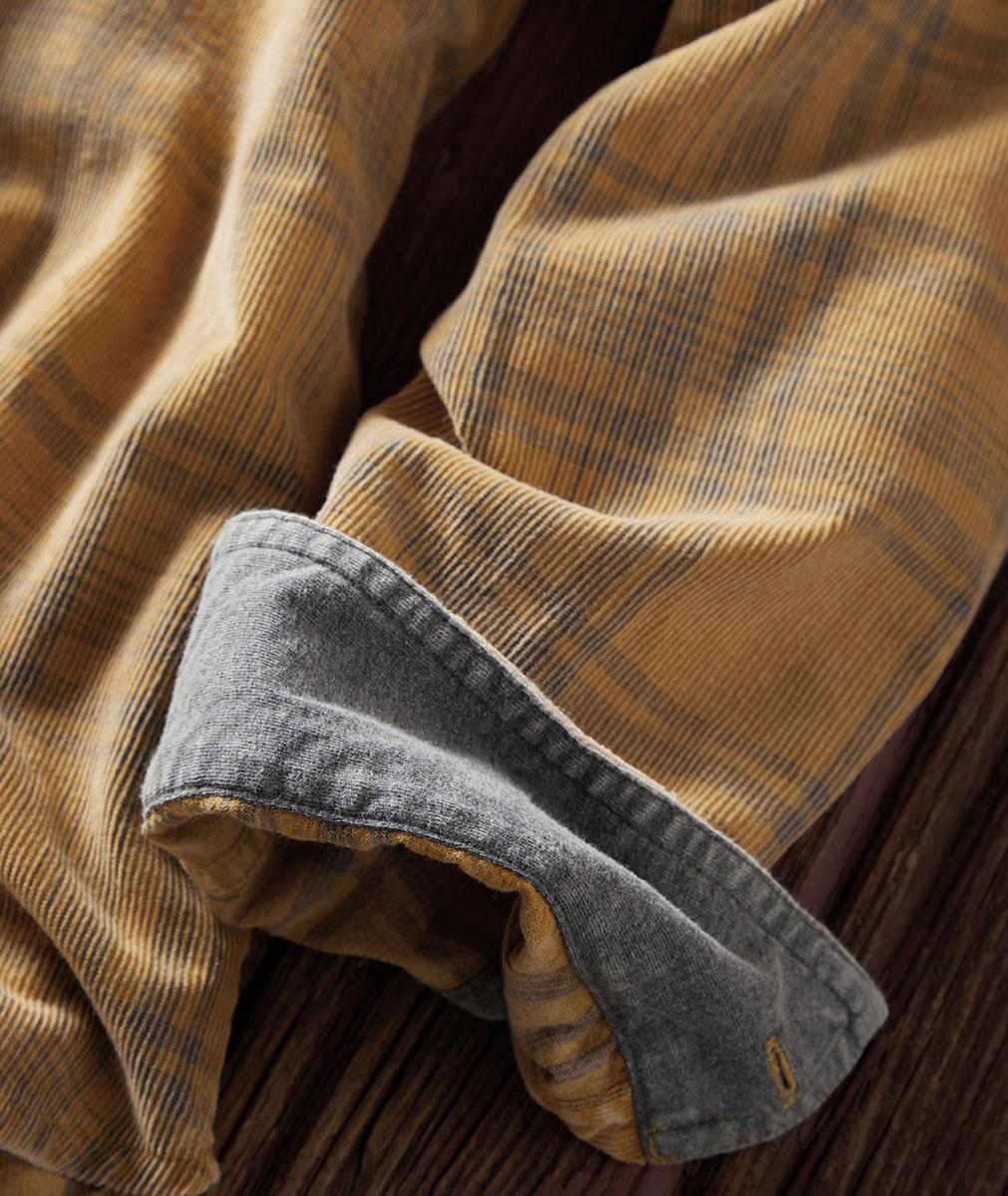 Men's Long-Sleeve Goldenrod Cord Shirt in 100% Cotton | Carbon2Cobalt