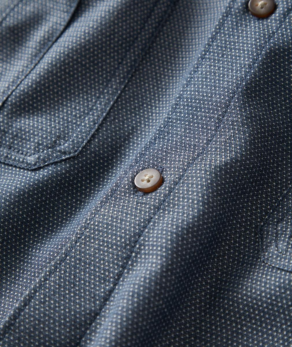 Men’s Long-Sleeve On Point Dobby Patterned Shirt | Carbon2Cobalt