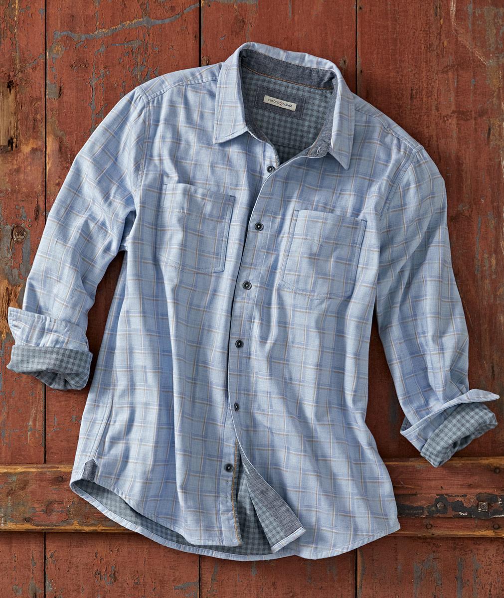 Men's Perspective Plaid Button Up Shirt | Carbon2Cobalt