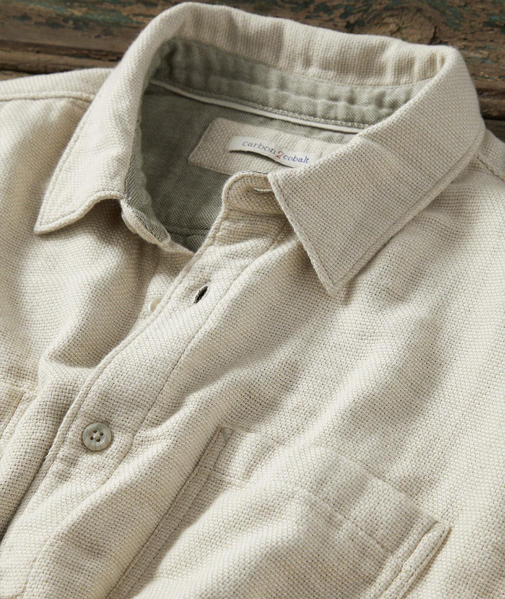 Men's Double Lager Cotton Hopsack Shirt | Carbon2Cobalt