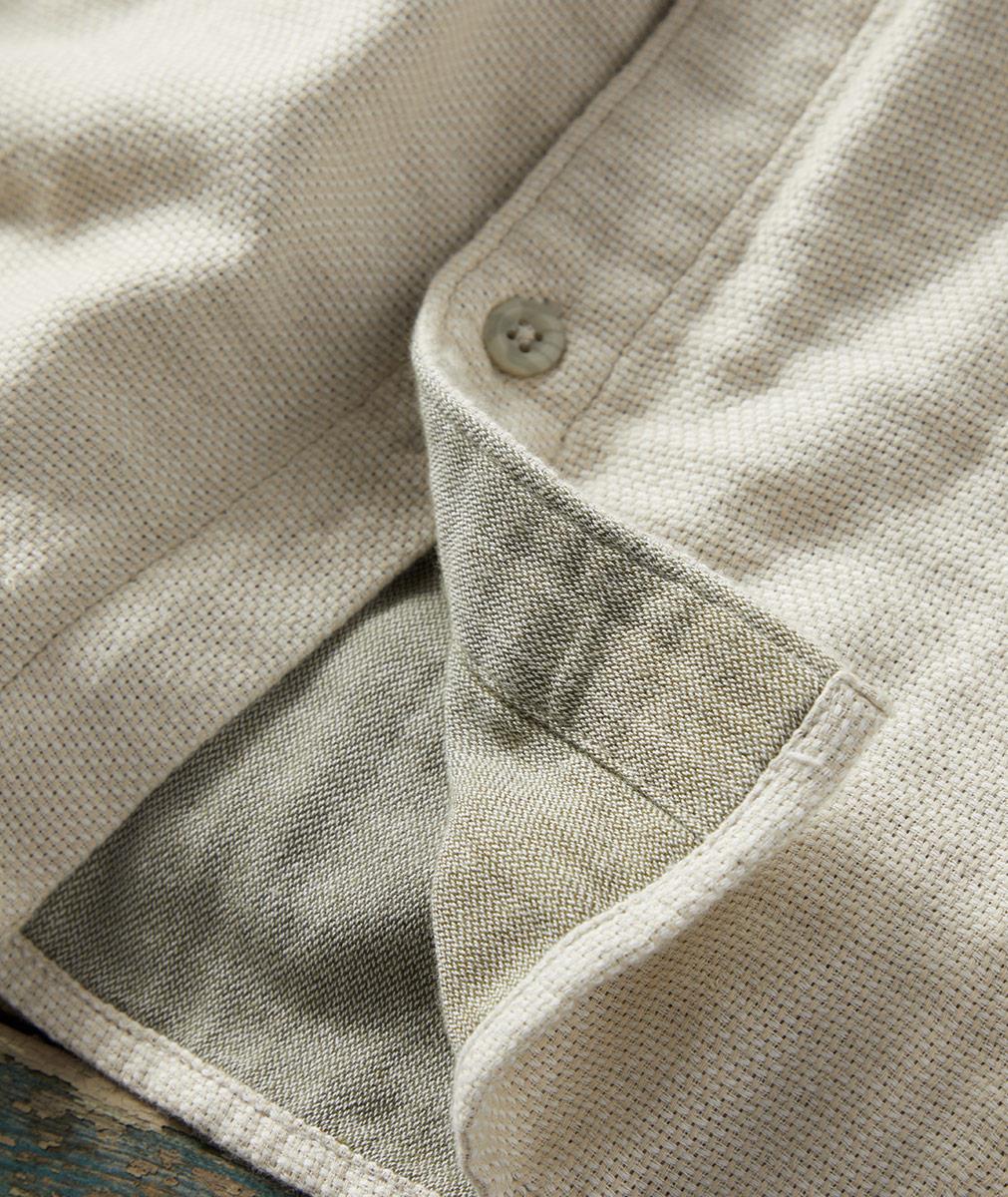 Men's Double Lager Cotton Hopsack Shirt | Carbon2Cobalt