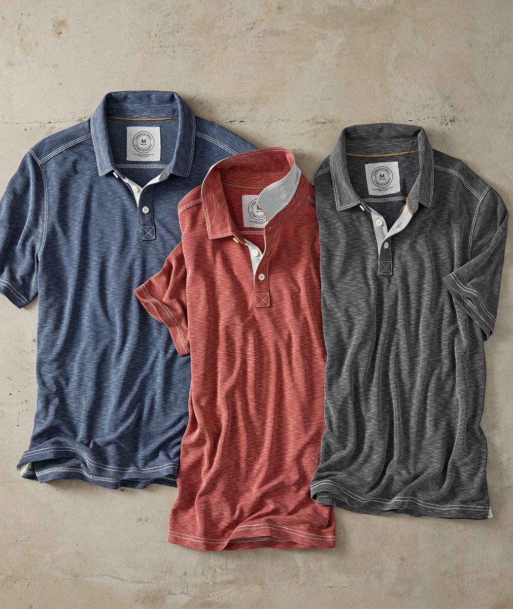 Men's Short Sleeve Zephyr Polynosic Knit Polo | Carbon2Cobalt