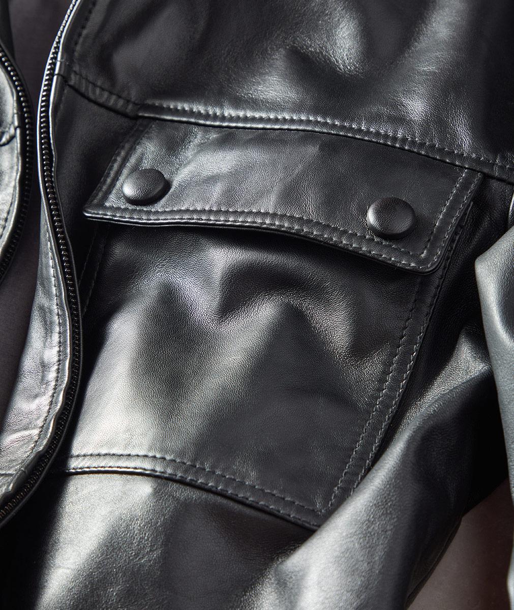 Women’s Retreat Leather Moto Jacket | Carbon2Cobalt