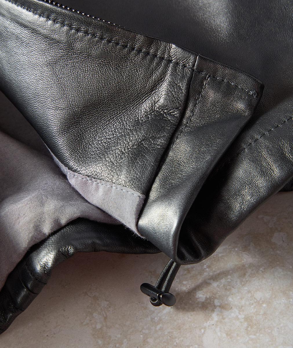 Women’s Retreat Leather Moto Jacket | Carbon2Cobalt