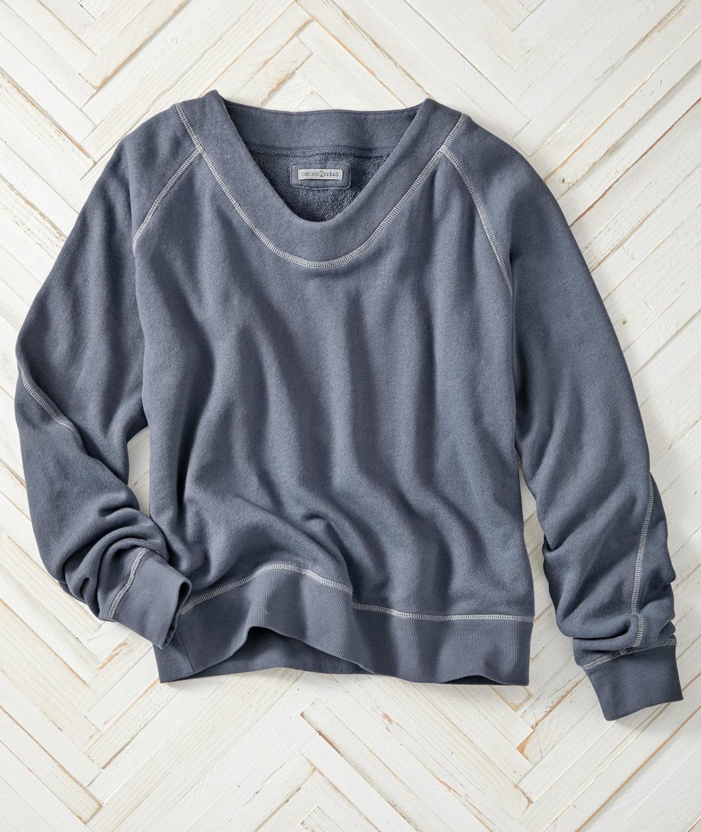 Women's Tranquil Lightweight French Terry Top | Carbon2Cobalt